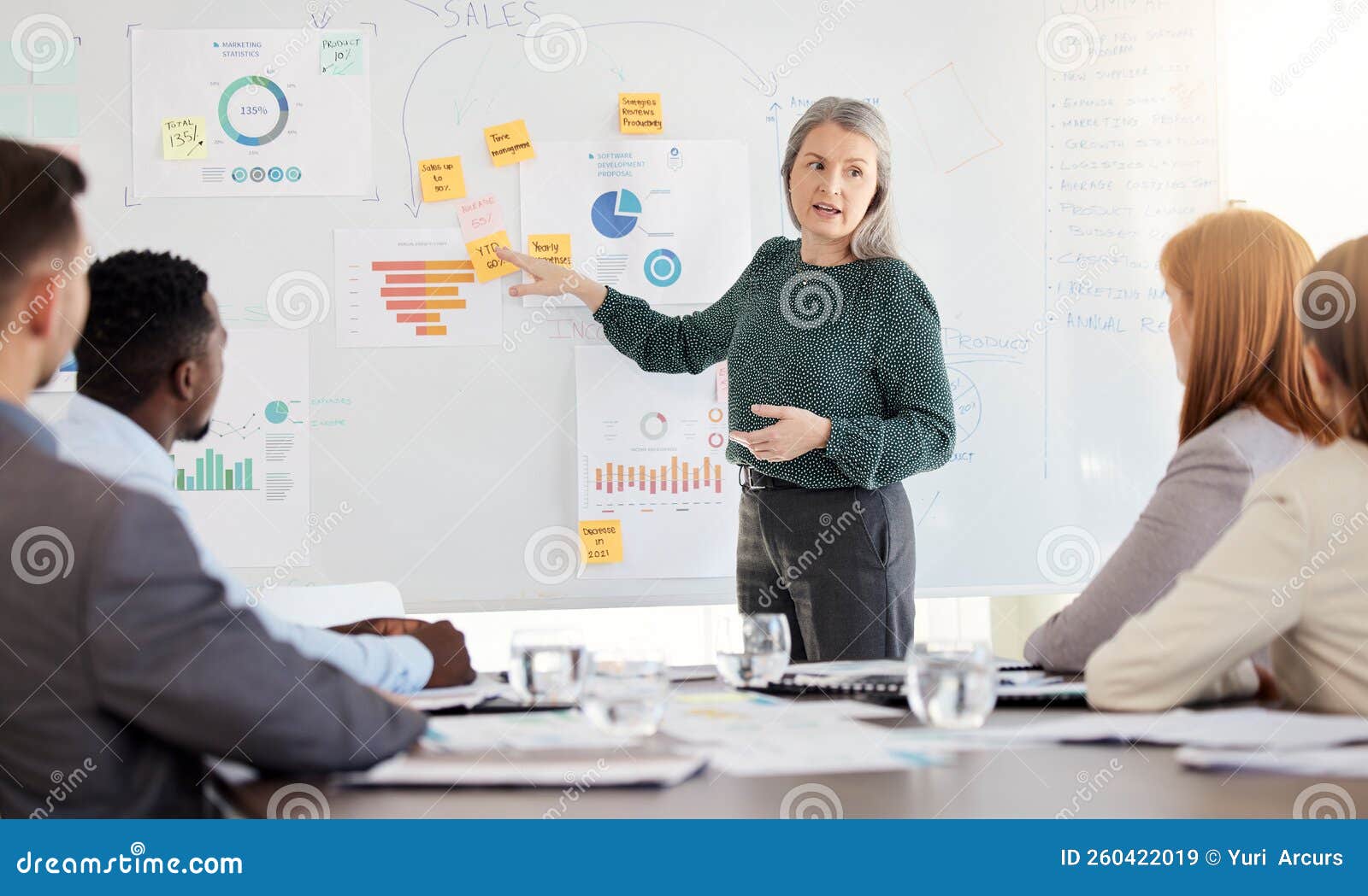 Manager, Ceo and Leader with Coaching, Infographic and Team Planning ...