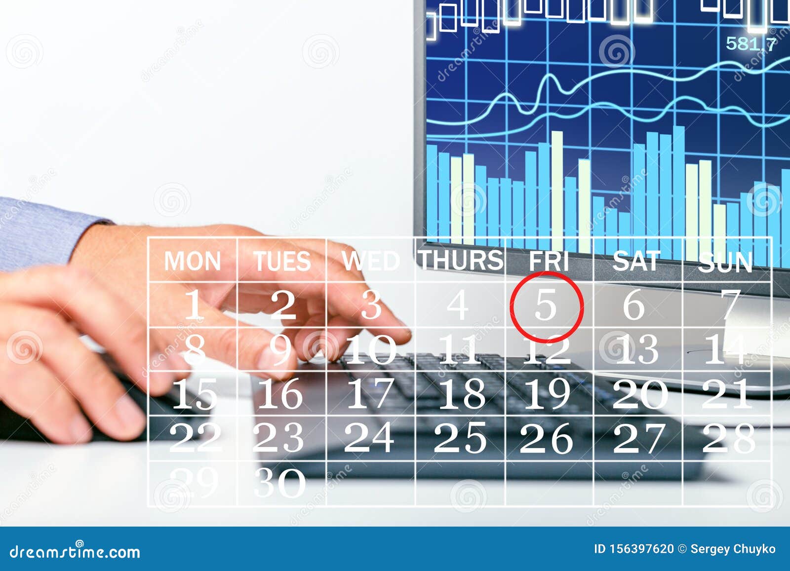 Manager with Chart. stock photo. Image of infographics - 156397620