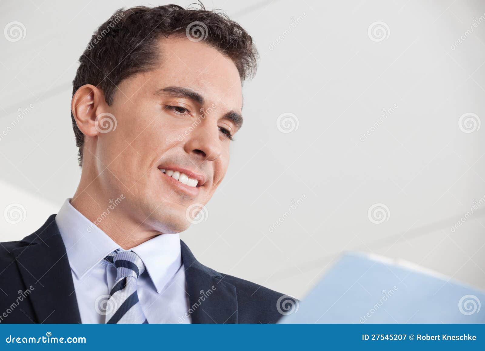 Manager Checking Business Contract Stock Image - Image of read ...