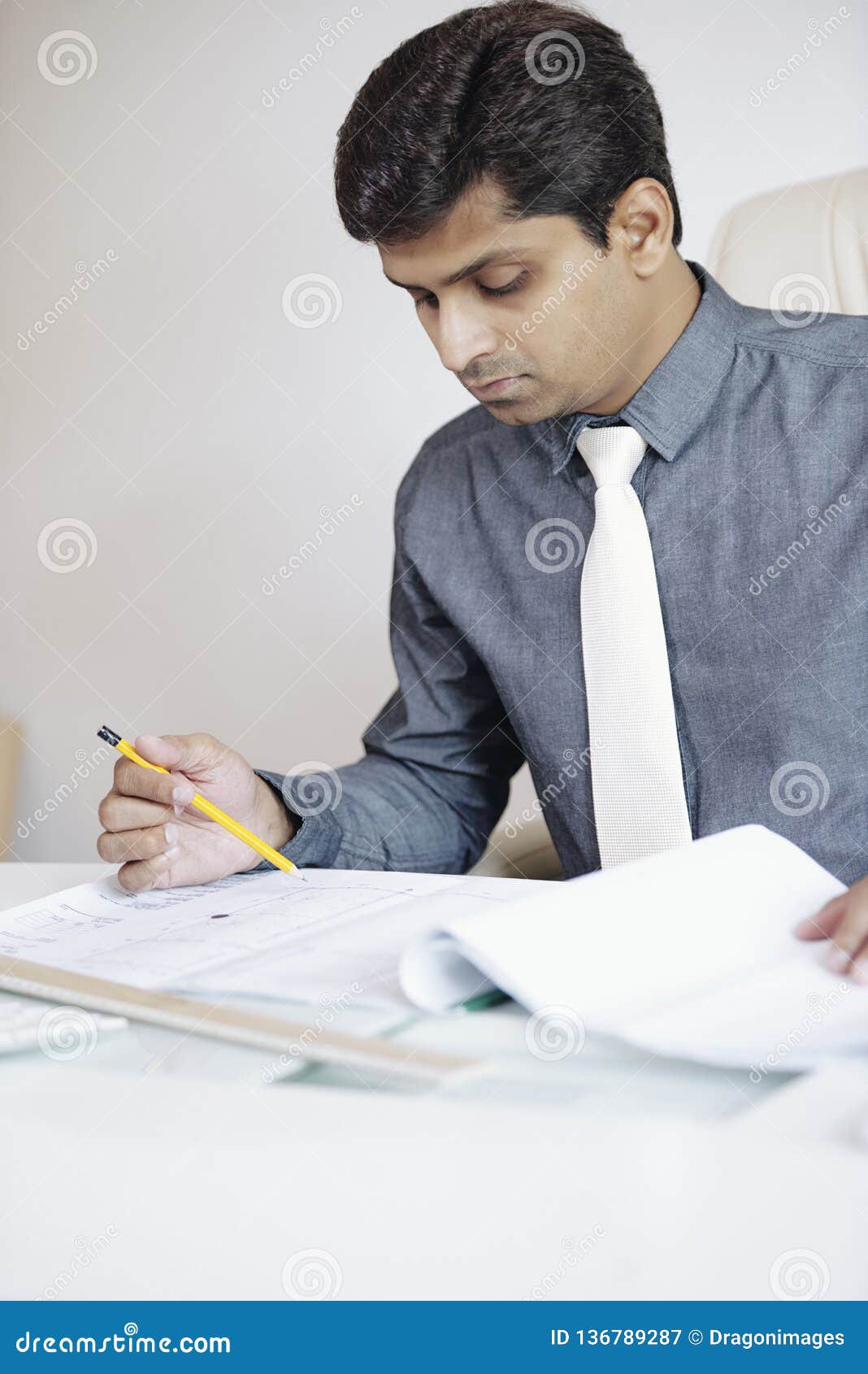 Manager Checking Construction Plan Stock Image - Image of entrepreneur ...