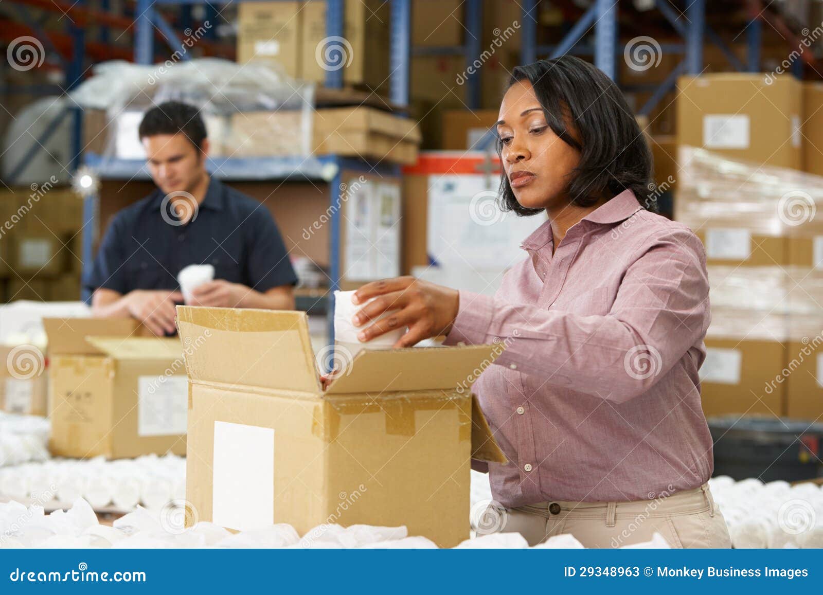 Manager Checking Goods on Production Line Stock Image - Image of ...