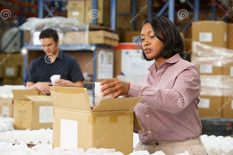 Manager Checking Goods on Production Line Stock Image - Image of ...