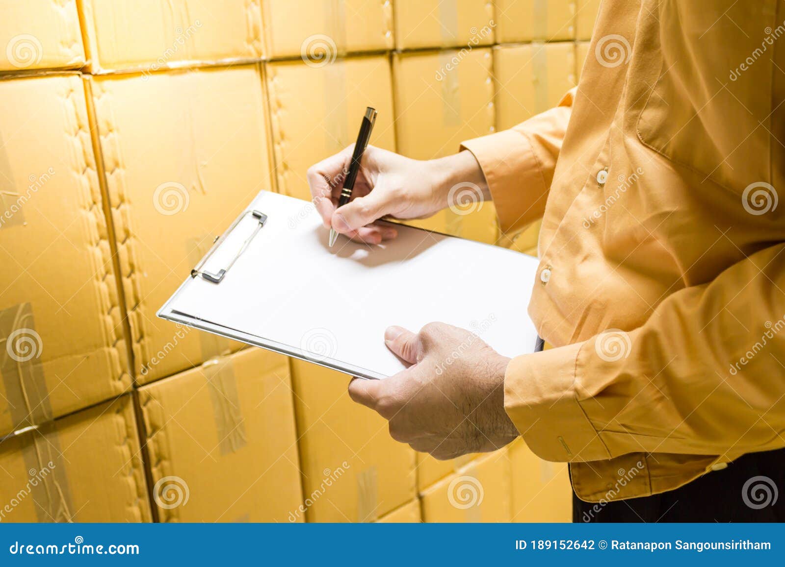 Manager Checking Stock Products in Warehouse. Stock Photo - Image of ...