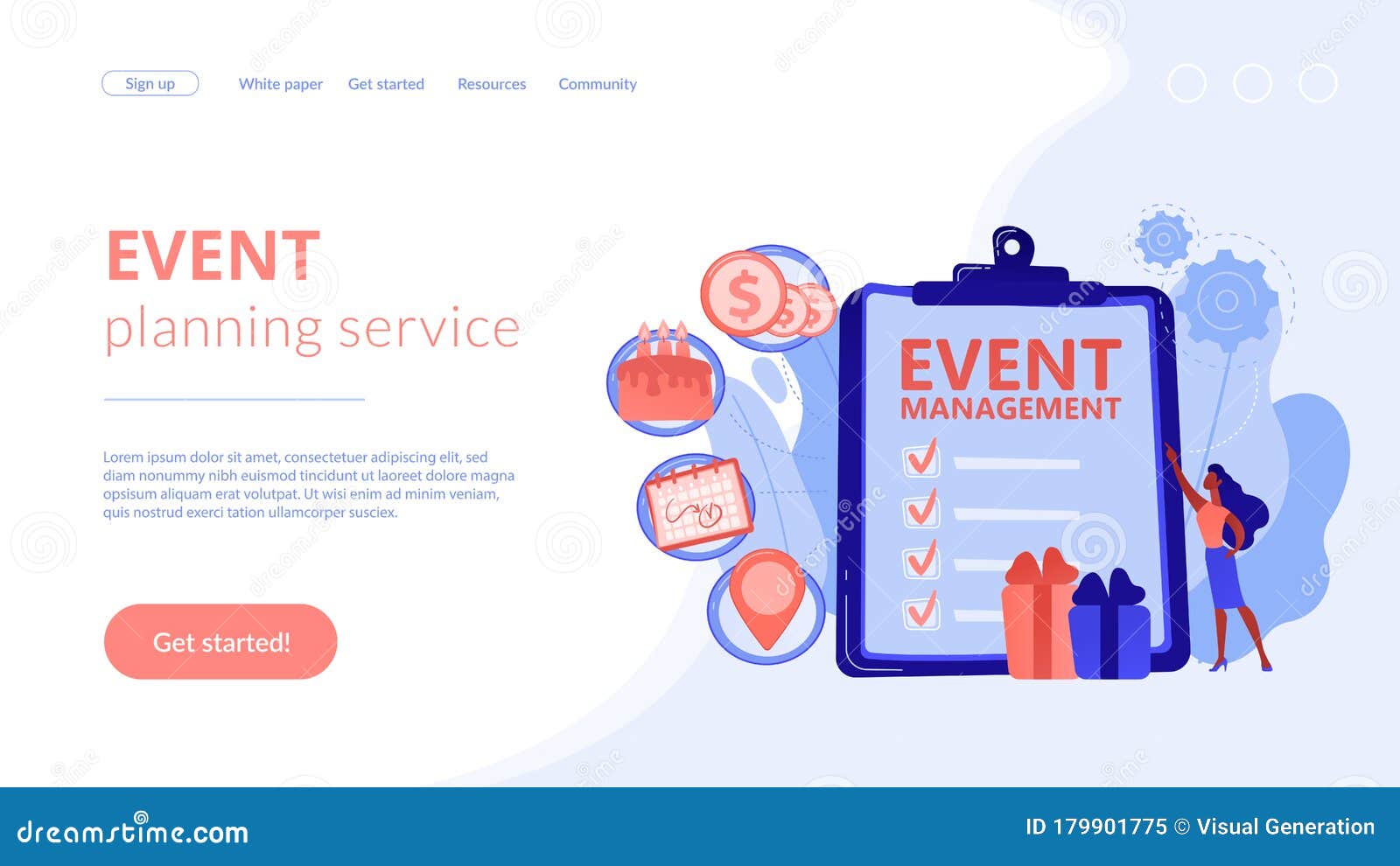 Event Management Concept Landing Page. Stock Vector - Illustration of ...