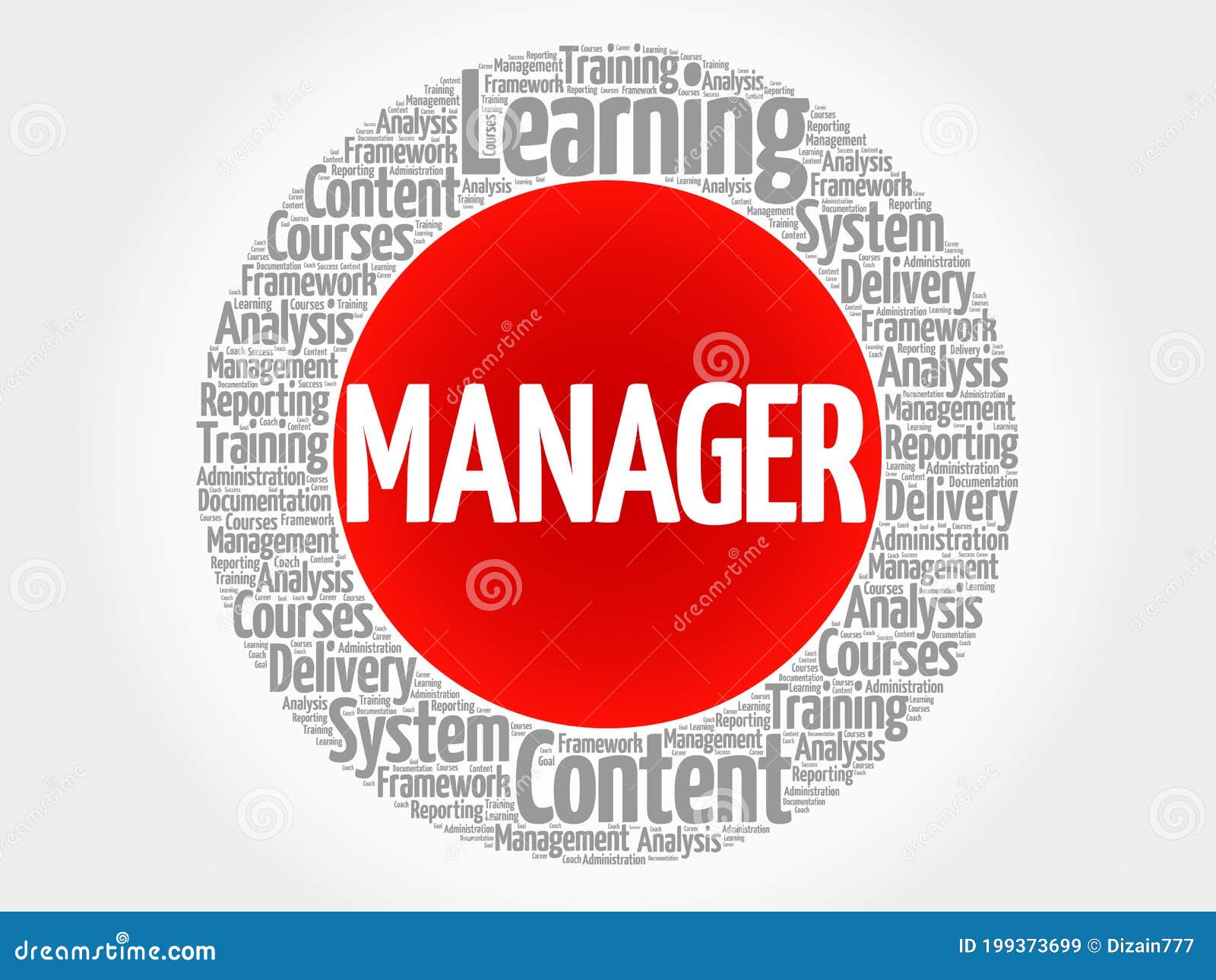 Manager circle word cloud stock illustration. Illustration of develop ...