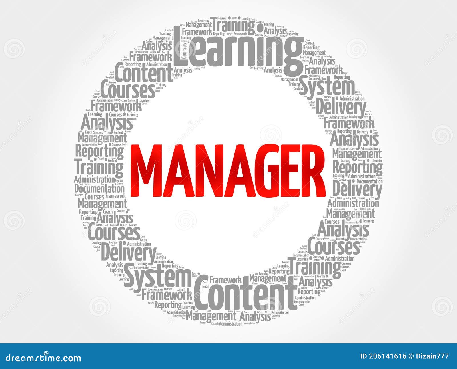 Manager circle word cloud stock illustration. Illustration of empower ...