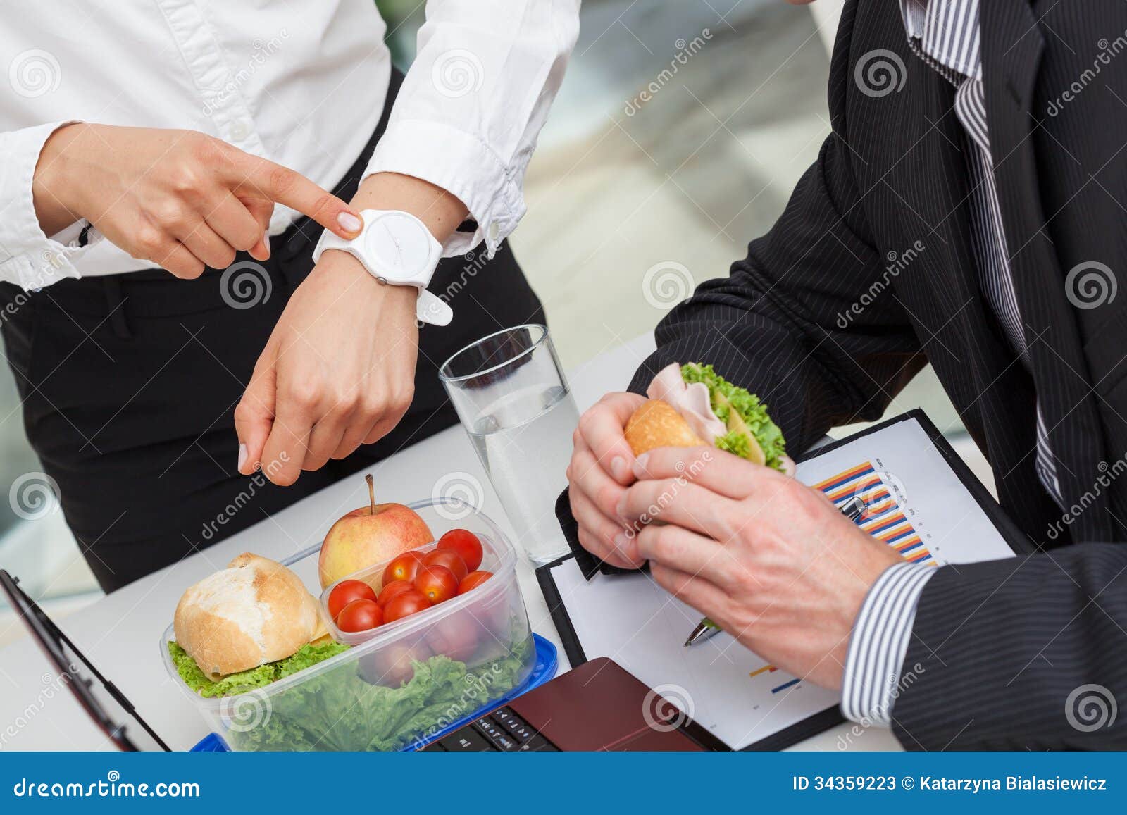 Manager Clashing with Worker about Lunch Time Stock Image - Image of ...