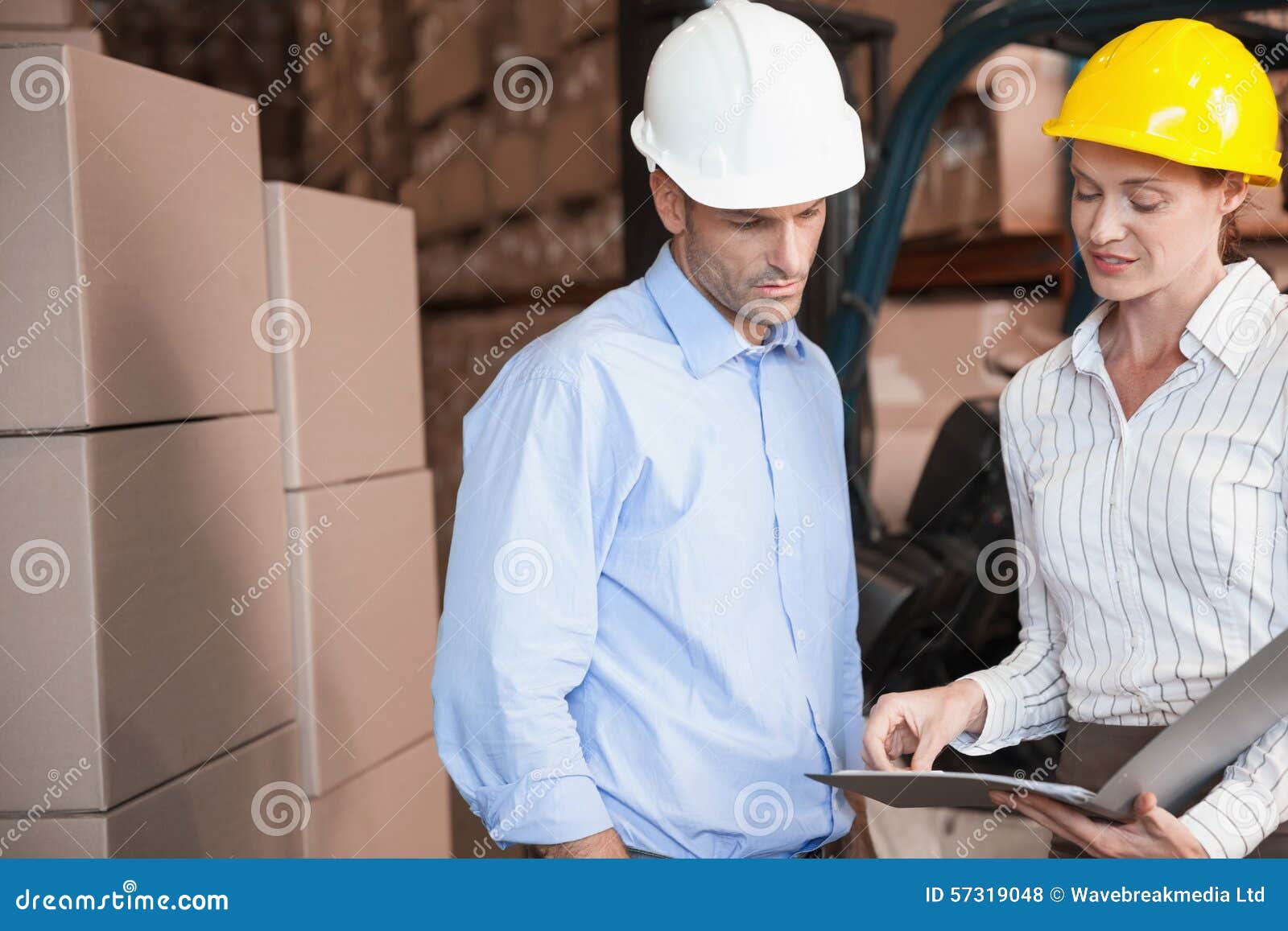 Warehouse Team Working Together Stock Photo - Image of caucasian ...
