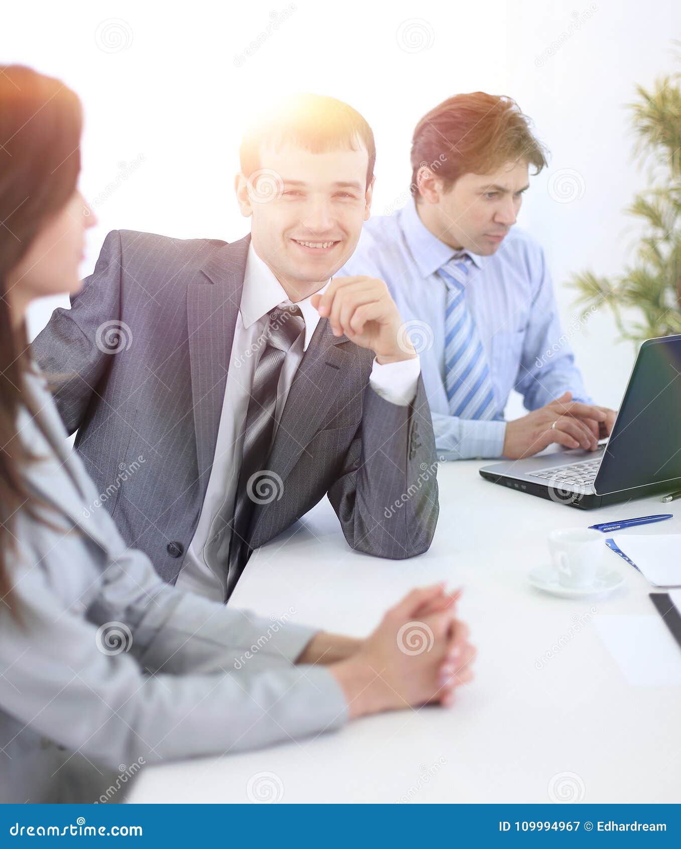 Manager and Colleagues in the Workplace Stock Image - Image of laptop ...