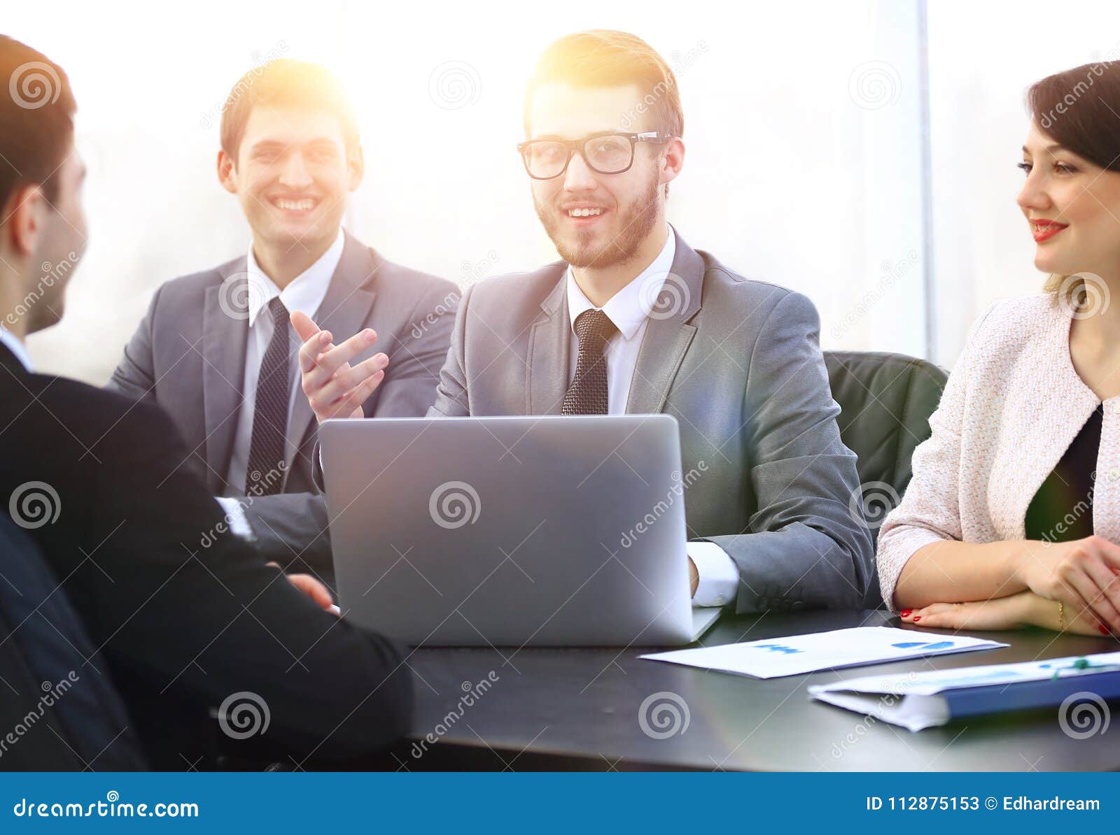 Manager Communicates with the Client in the Office Stock Image - Image ...