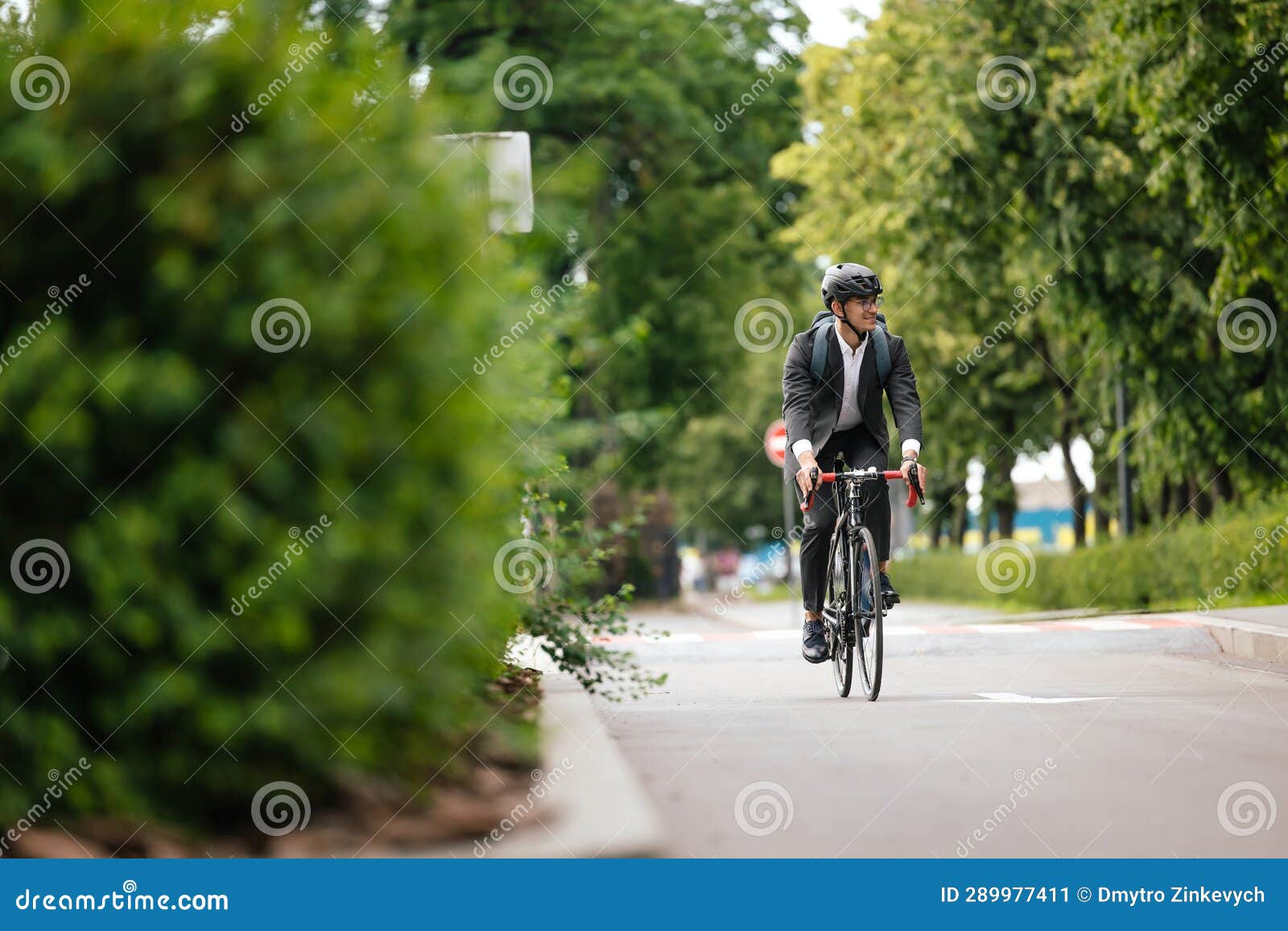 Manager Commuting To the Office by Bike Stock Image - Image of outdoors ...