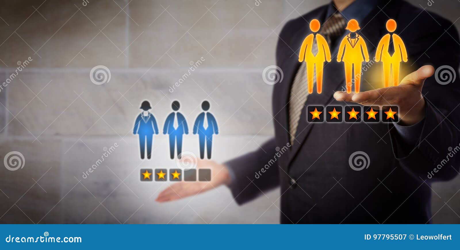 Manager Comparing Performance of Two Work Teams Stock Image - Image of ...