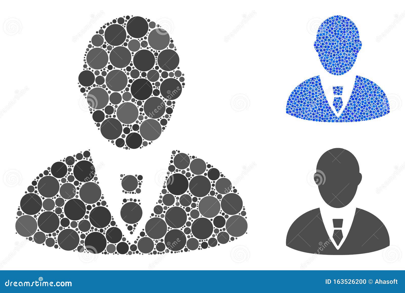Manager Composition Icon of Circle Dots Stock Illustration ...