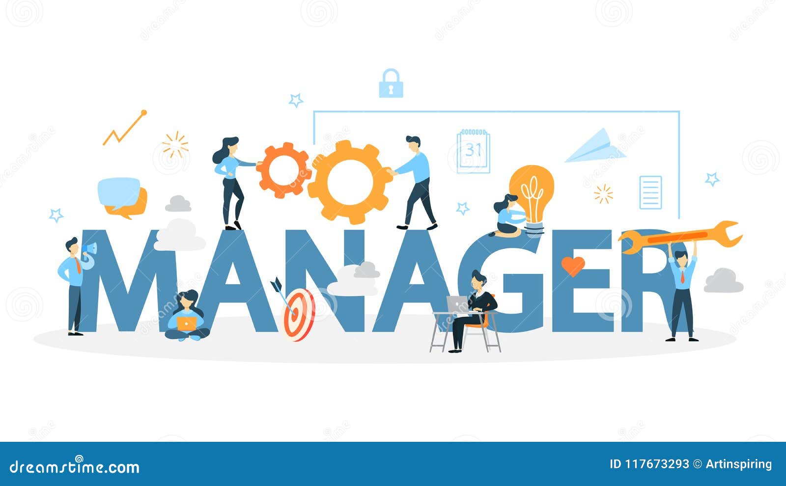 Manager Concept Illustration. Stock Vector - Illustration of planning ...