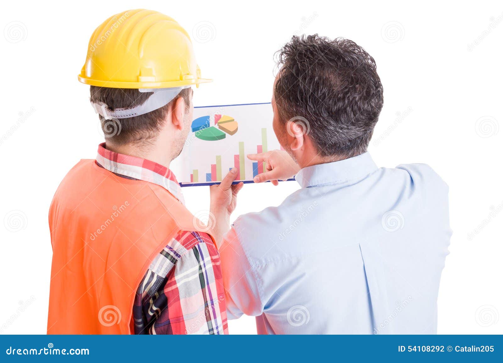 Manager and Contractor Discussing Financial Charts Stock Photo - Image ...