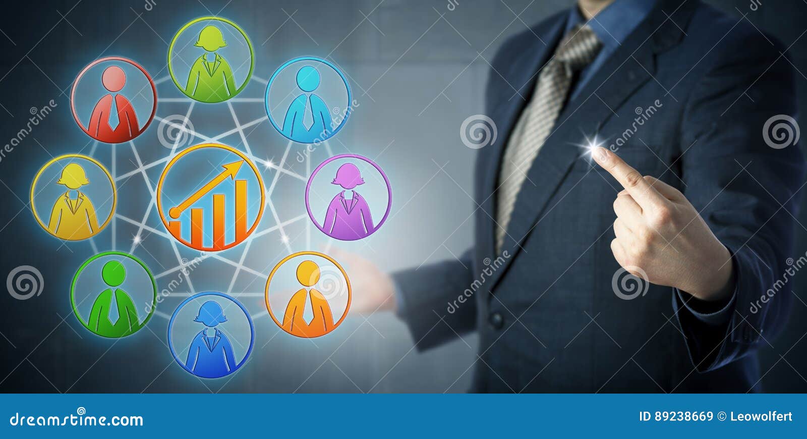 Manager Creating a Winning Team through Diversity Stock Image - Image ...
