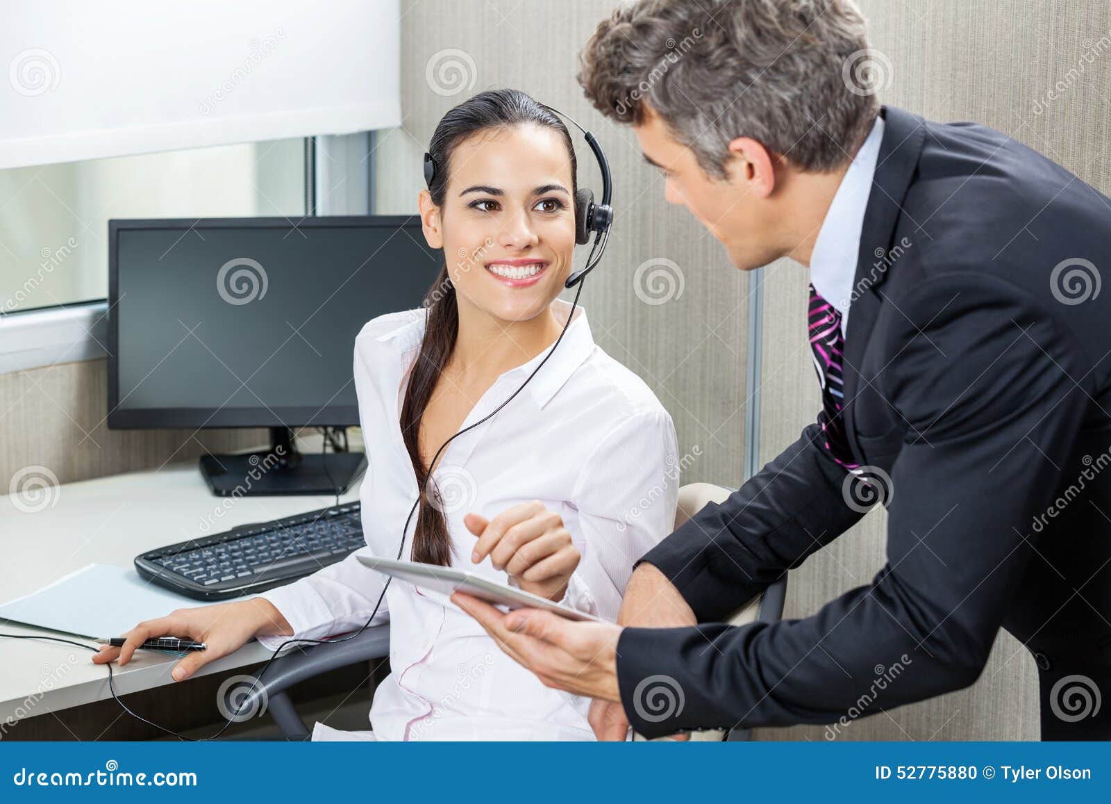 Manager and Customer Service Representative Stock Photo - Image of ...