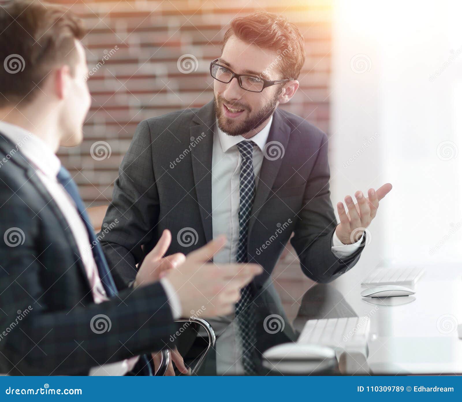 Manager Talking with a Colleague Stock Image - Image of employee ...