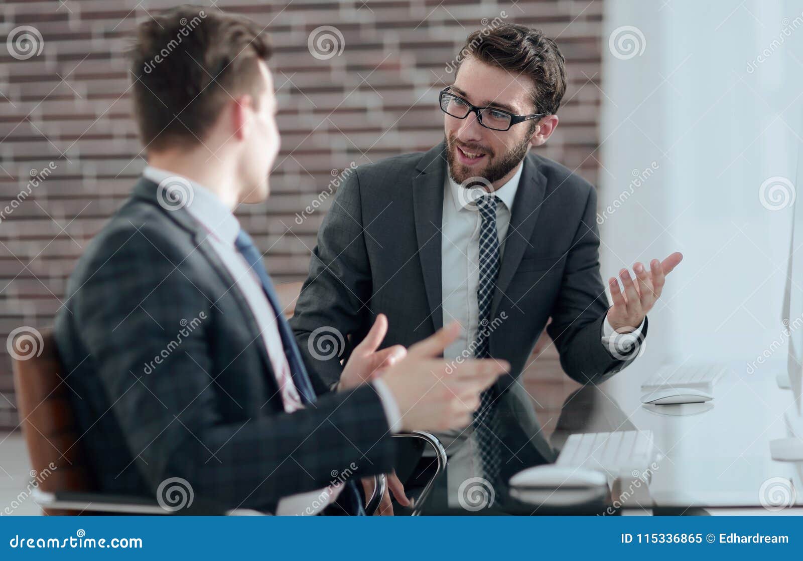 Manager Talking with a Colleague Stock Image - Image of male ...