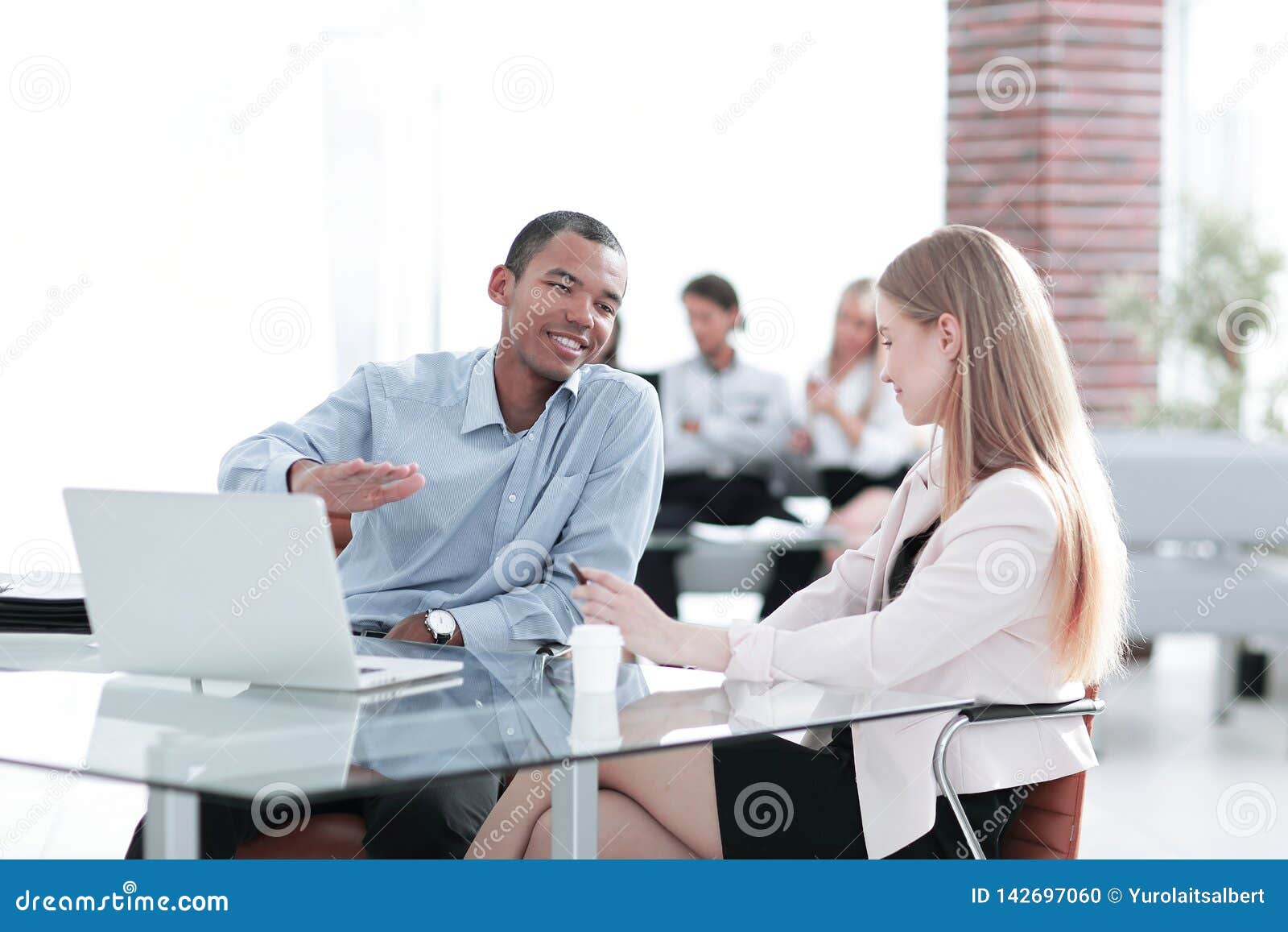 Manager Discussing with the Client the Terms of the Contract Stock ...