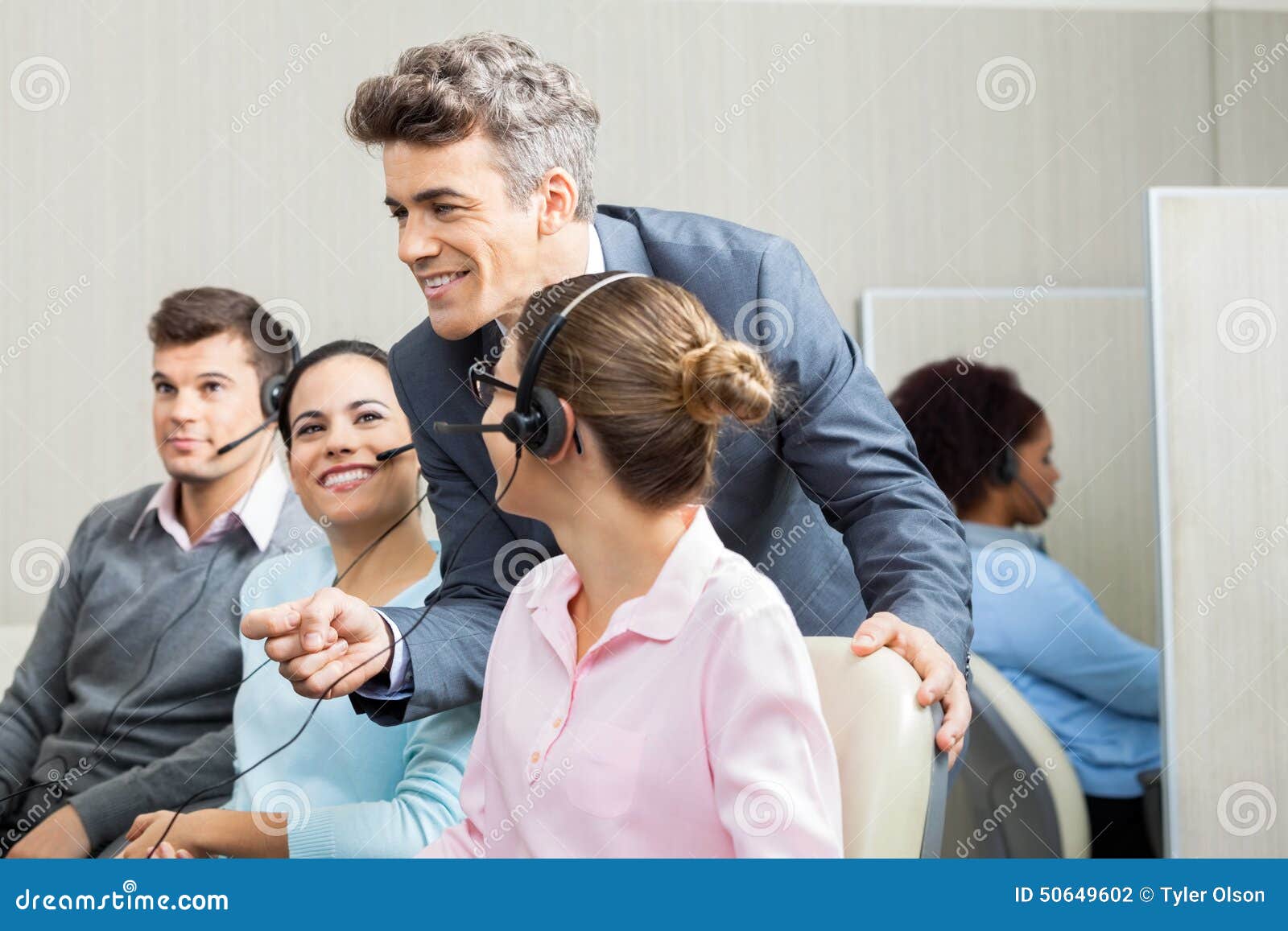 Manager Discussing with Customer Service Stock Photo - Image of ...