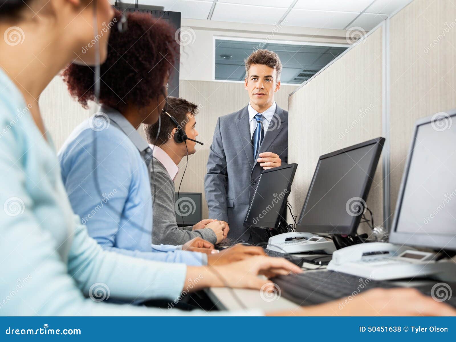 Manager in Discussion with Customer Service Stock Photo - Image of ...