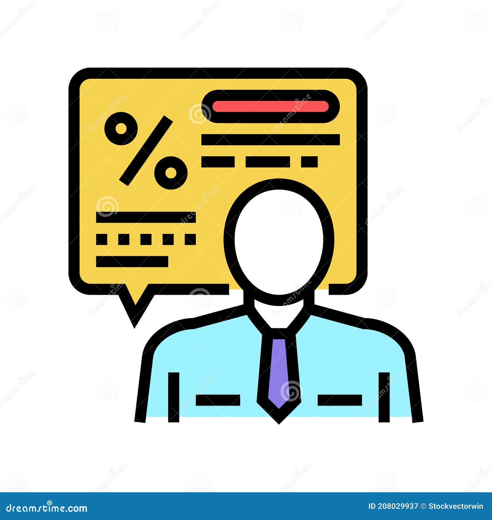Manager Explaining Loan Color Icon Vector Illustration Stock ...