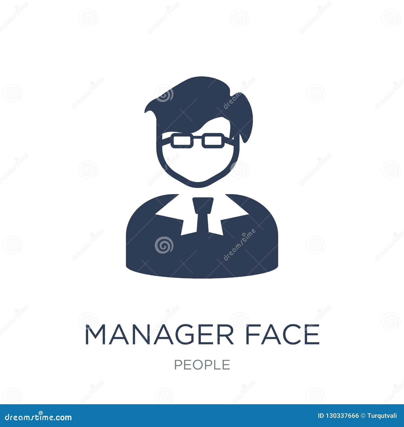 Manager Face Icon. Trendy Flat Vector Manager Face Icon on White Stock ...