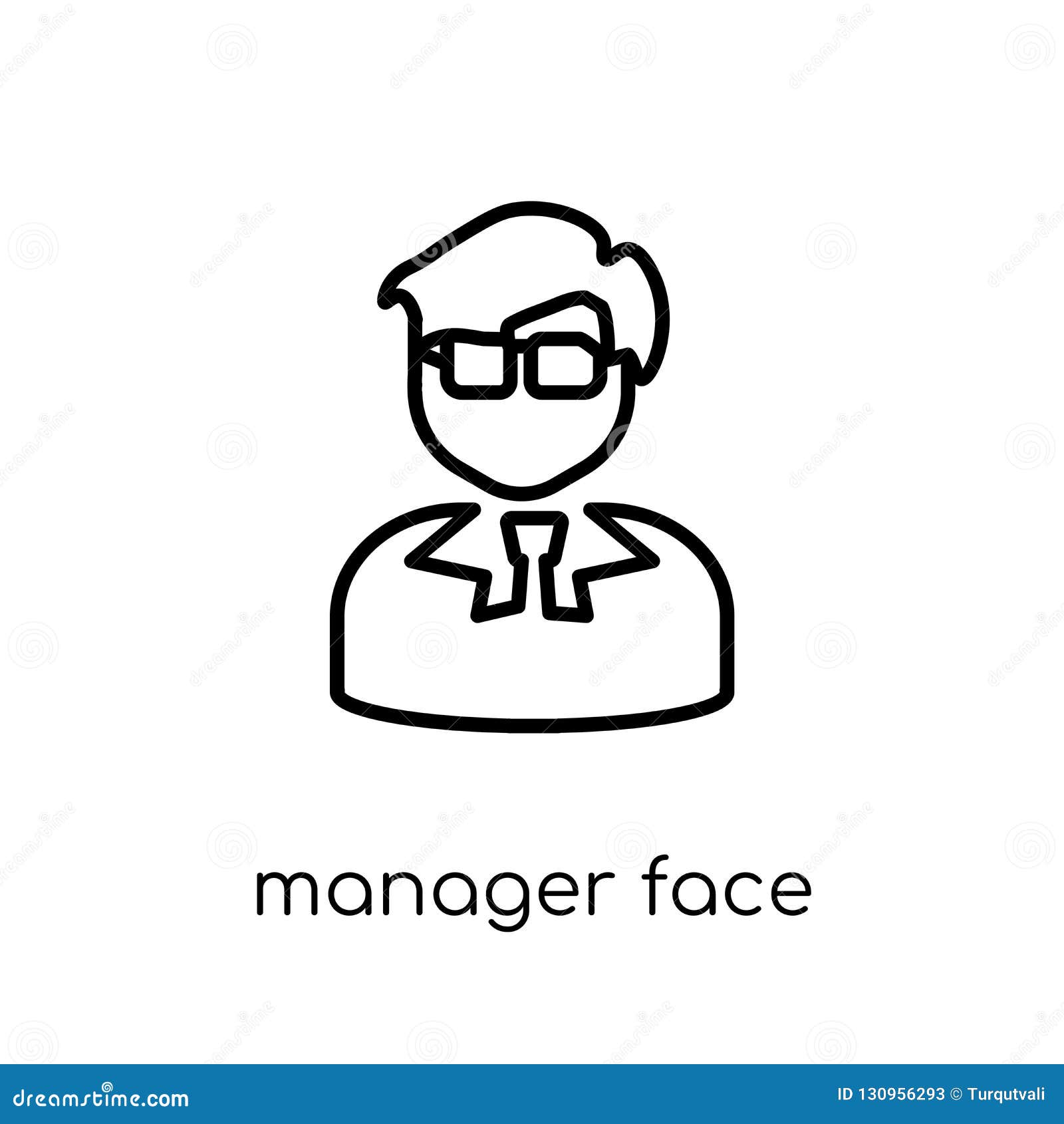Manager Face Icon. Trendy Modern Flat Linear Vector Manager Face Stock ...