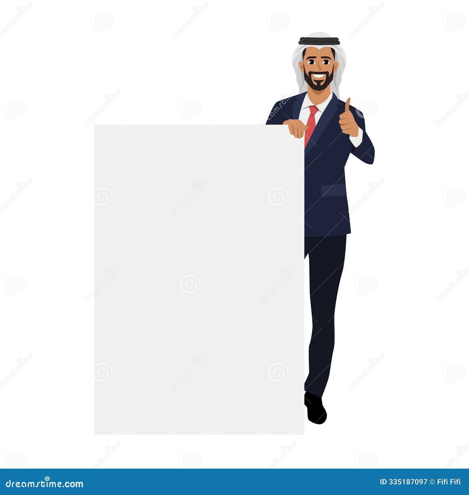 Manager in Formal Suit Holding a Blank Sheet and Pointing Stock ...