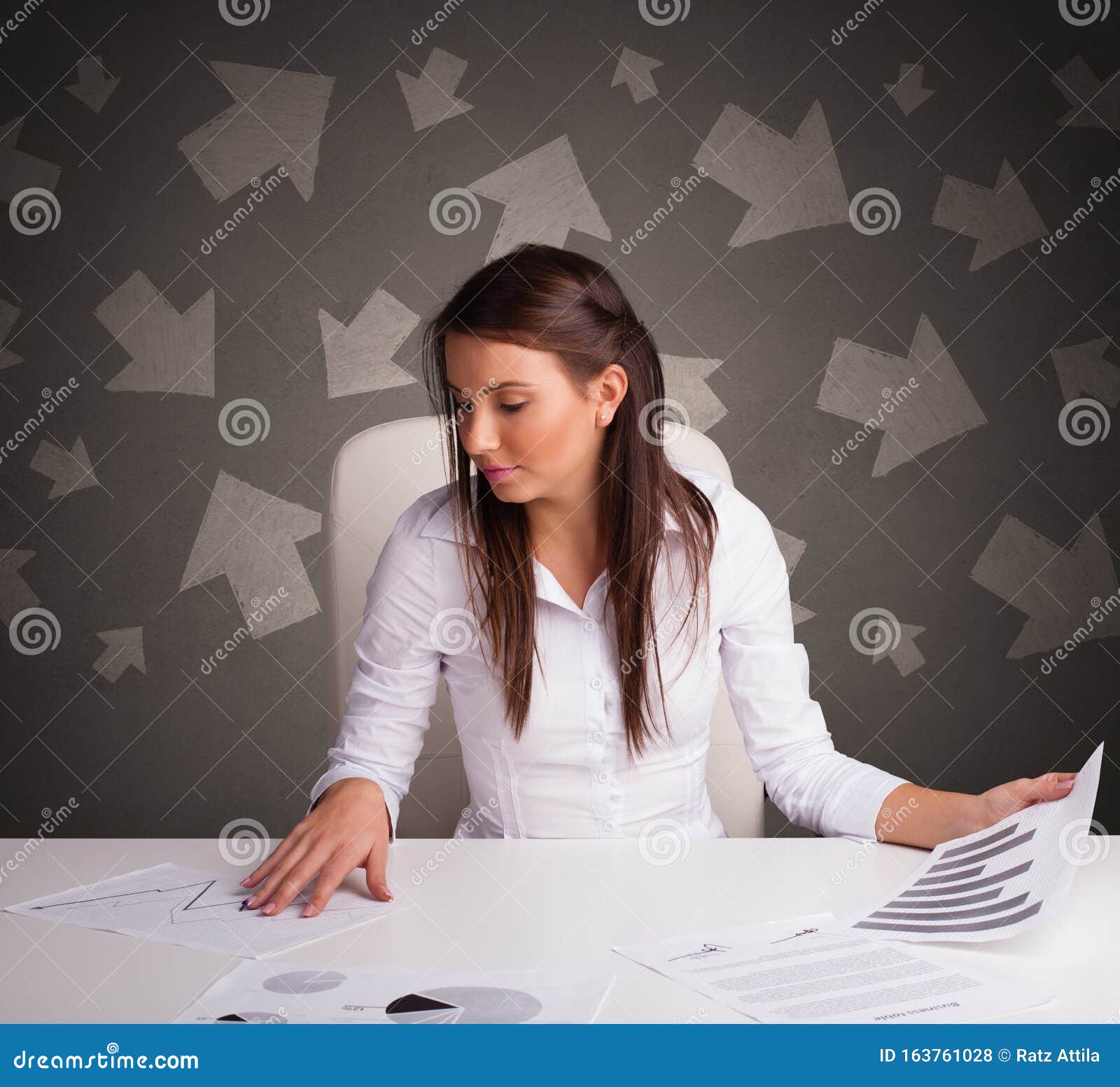 Manager in Front of the Office Desk with Direction Concept Stock Photo ...