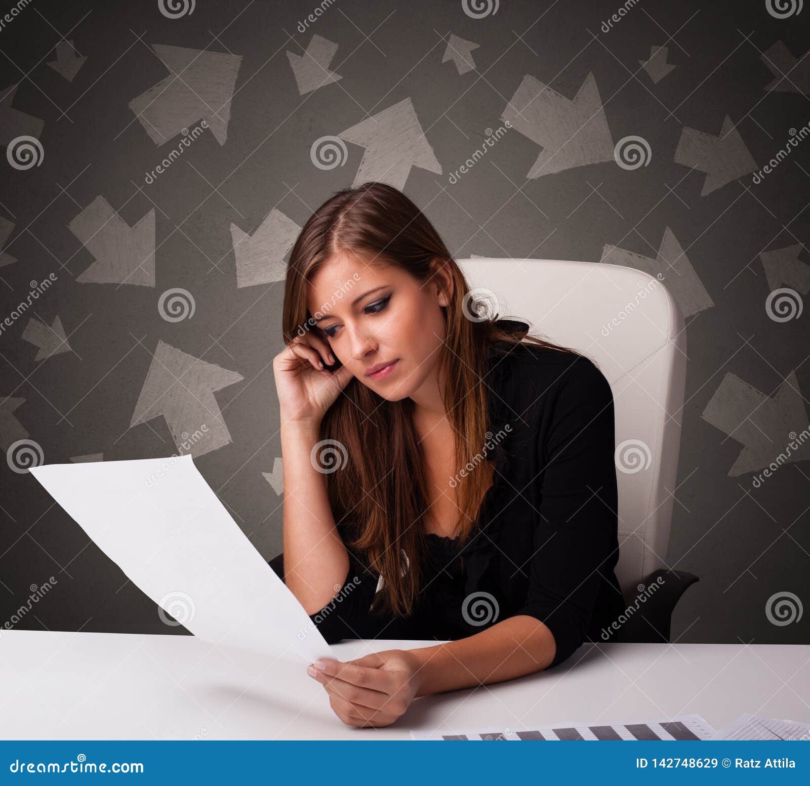 Manager in Front of the Office Desk with Direction Concept Stock Image ...