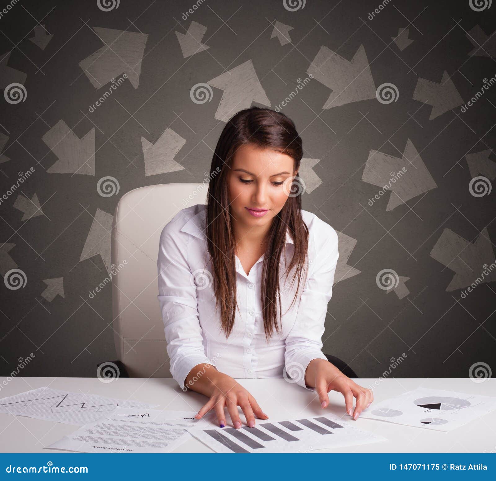 Manager in Front of the Office Desk with Direction Concept Stock Image ...
