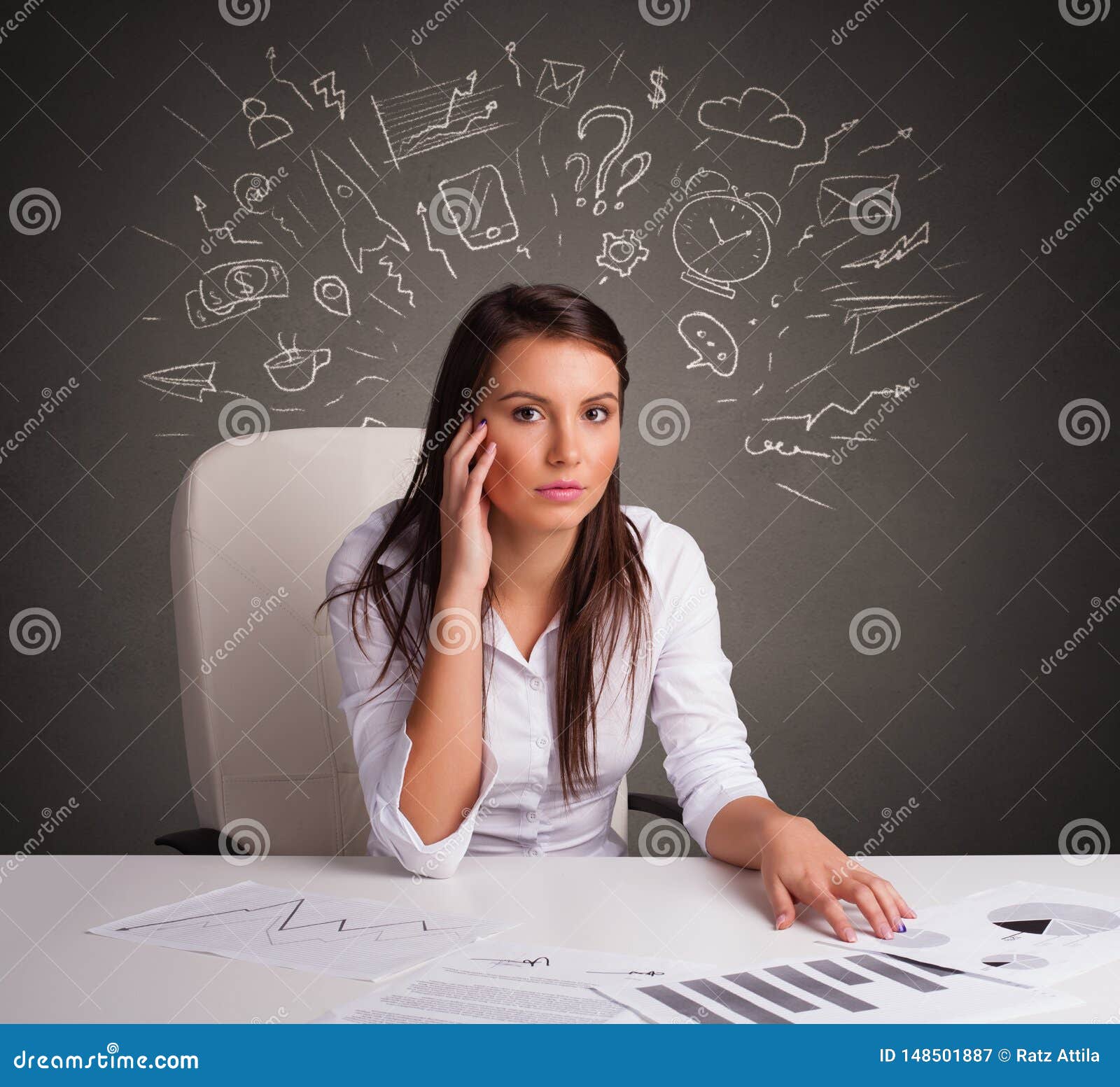 Manager in Front of the Office Desk with Direction Concept Stock Image ...