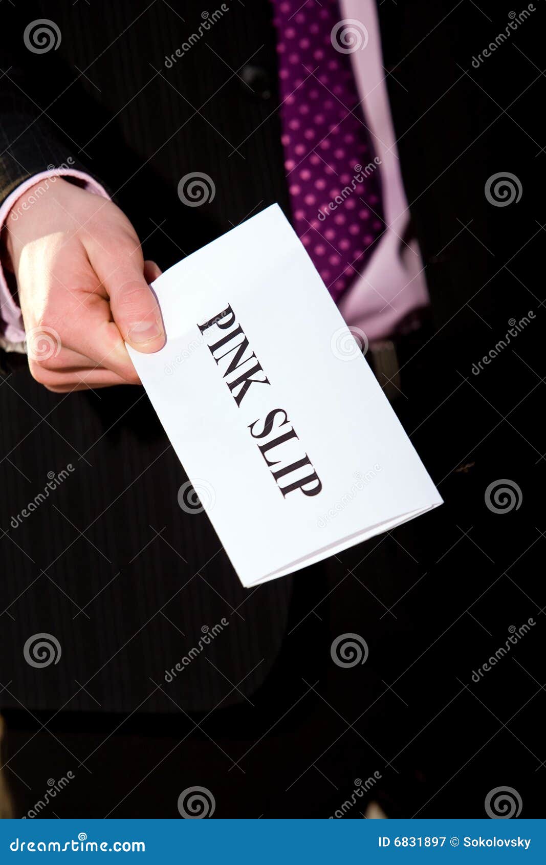 Manager Giving a Job Termination Notice Pink Slip Stock Image - Image ...