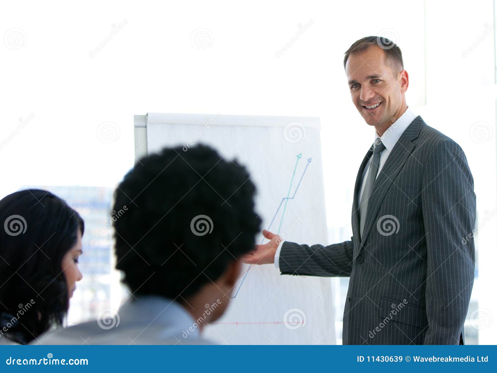 Manager Giving a Presentation Stock Image - Image of female, business ...