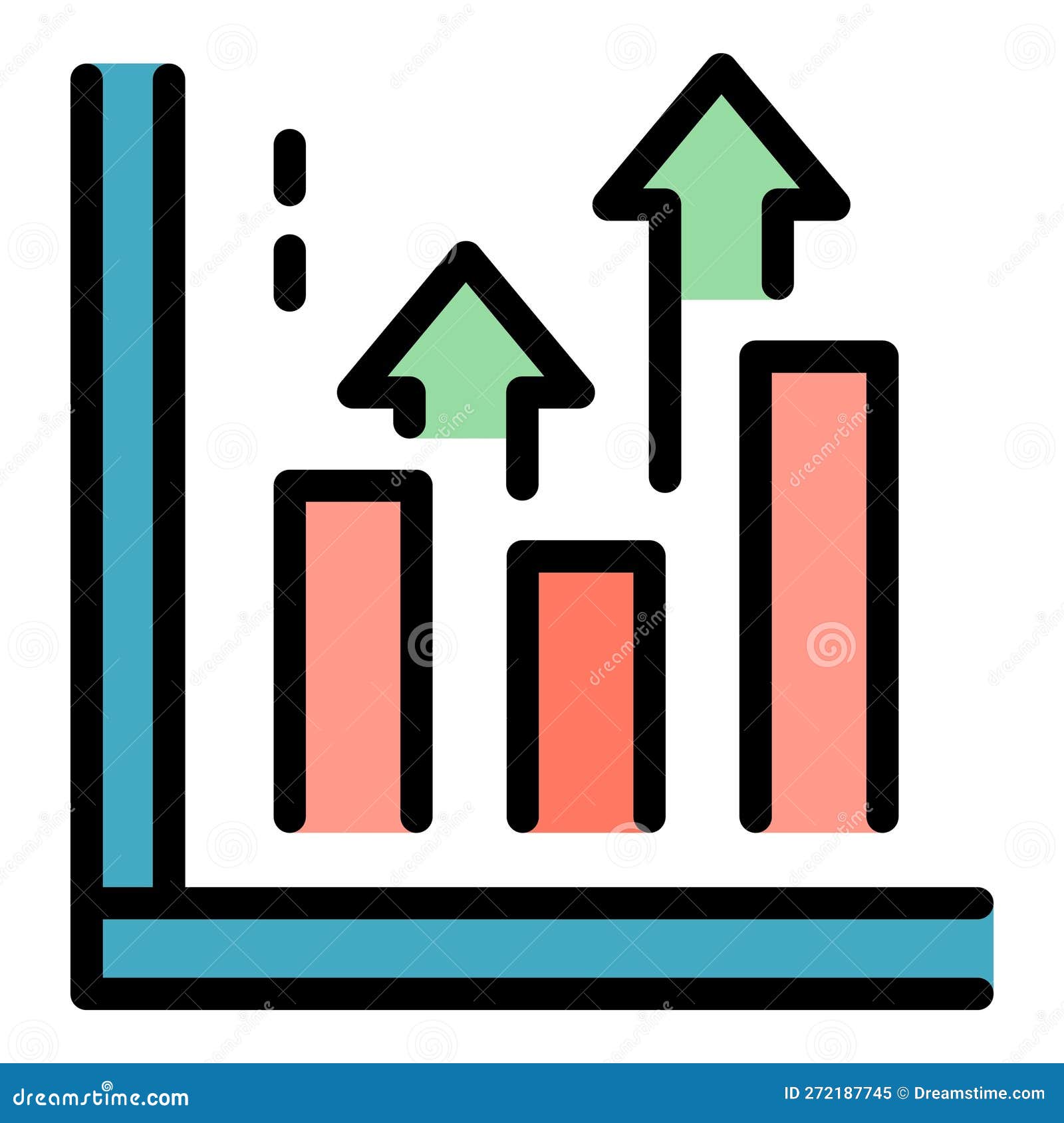 Manager Graph Chart Icon Vector Flat Stock Illustration - Illustration ...