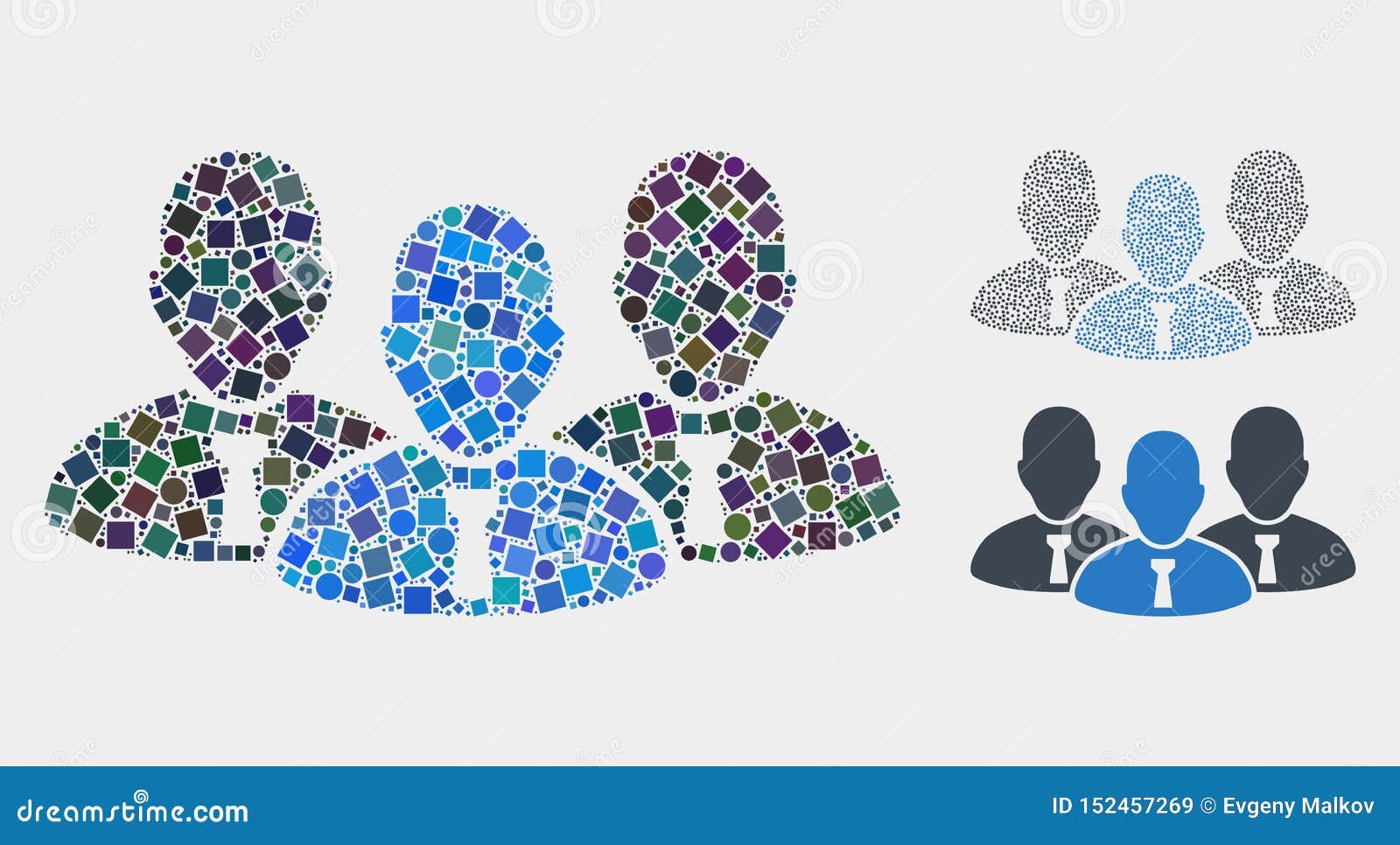 Manager Group Icon Collages of Squares and Circles Stock Vector ...