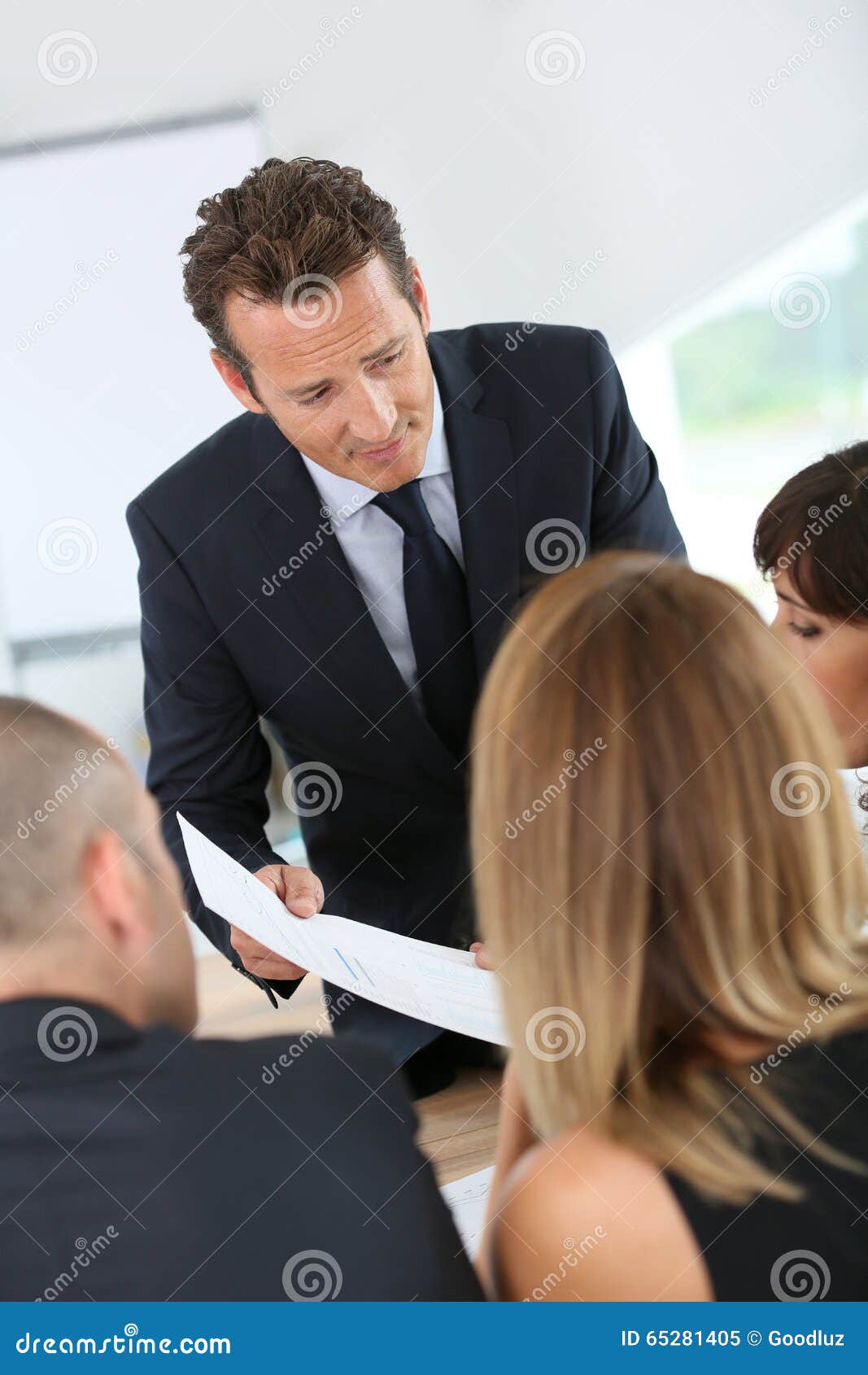 Manager Guiding Business Team Stock Image - Image of group ...
