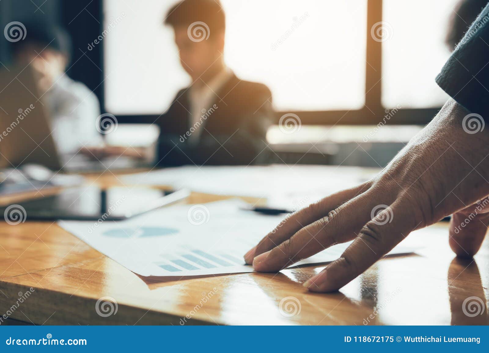 Manager Hand on the Table with Being Stressed about the Work of Stock ...