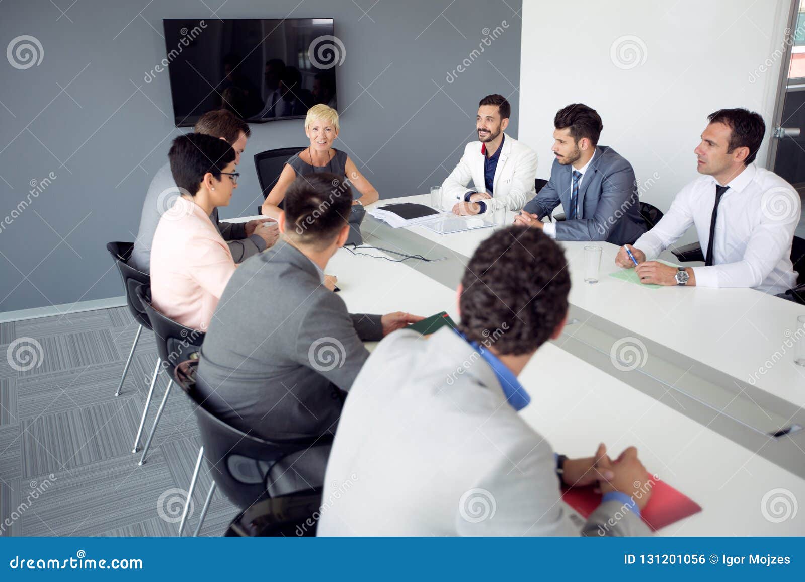 Manager Having Discussion on Business Meeting Stock Photo - Image of ...