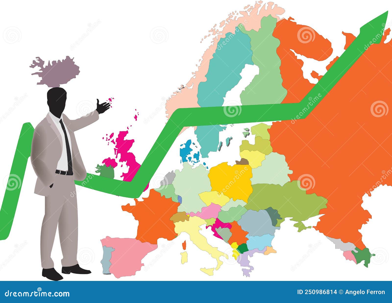Manager Highlights European Market Trend- Stock Vector - Illustration ...