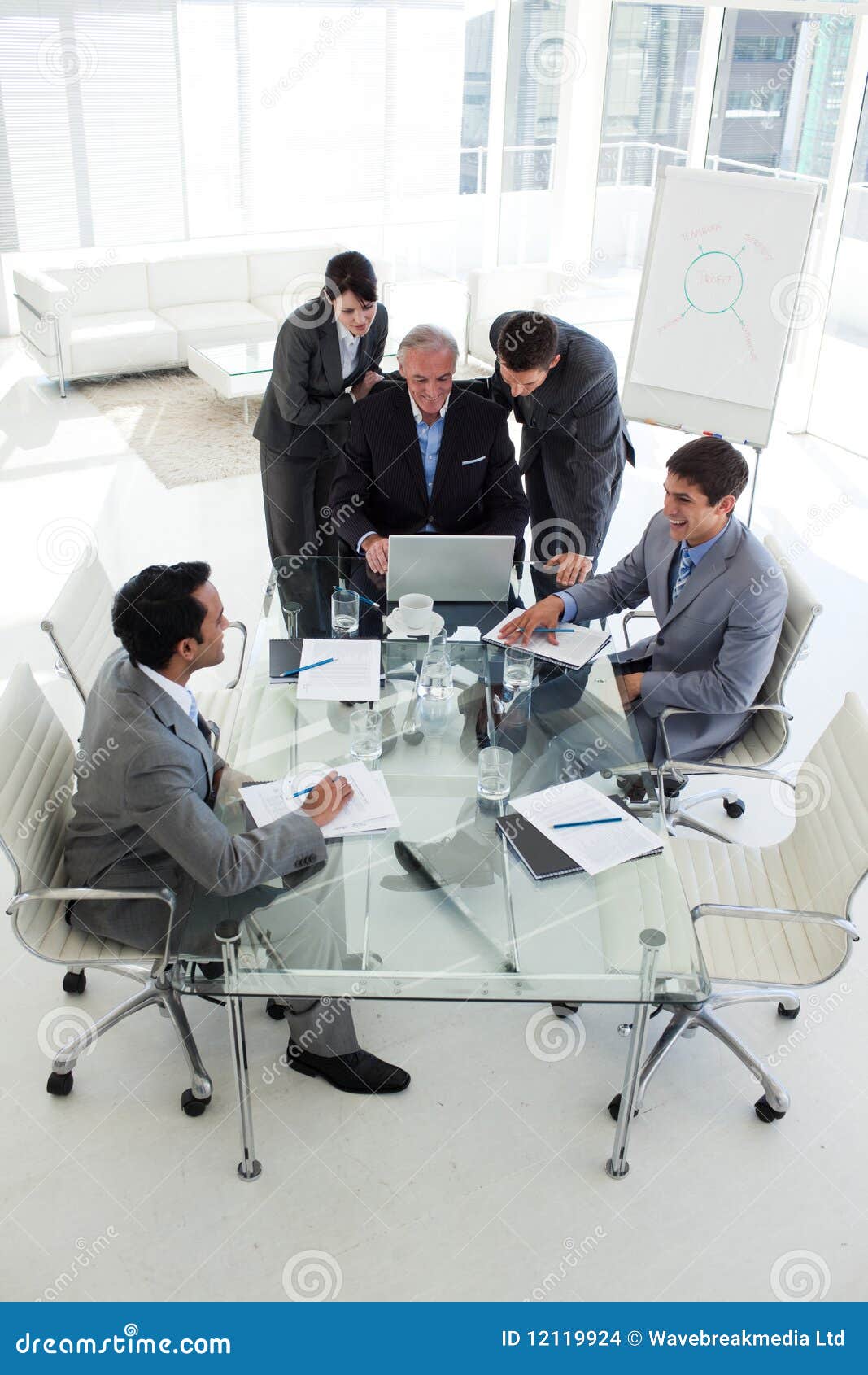 Manager and His Colleagues Working at a Computer Stock Photo - Image of ...