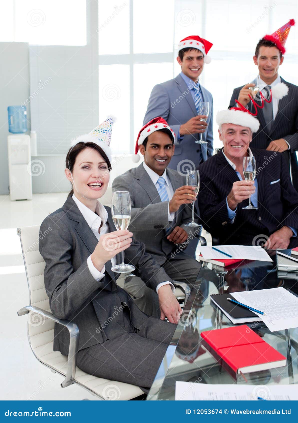 Manager and His Team at a Party Stock Photo - Image of female, holding ...