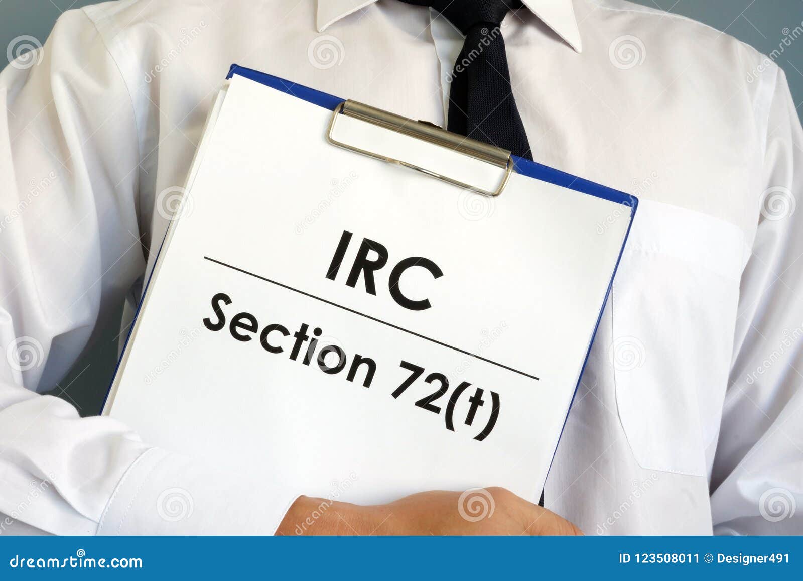 Manager is Holding IRC Section 72t Documents. Stock Image - Image of ...