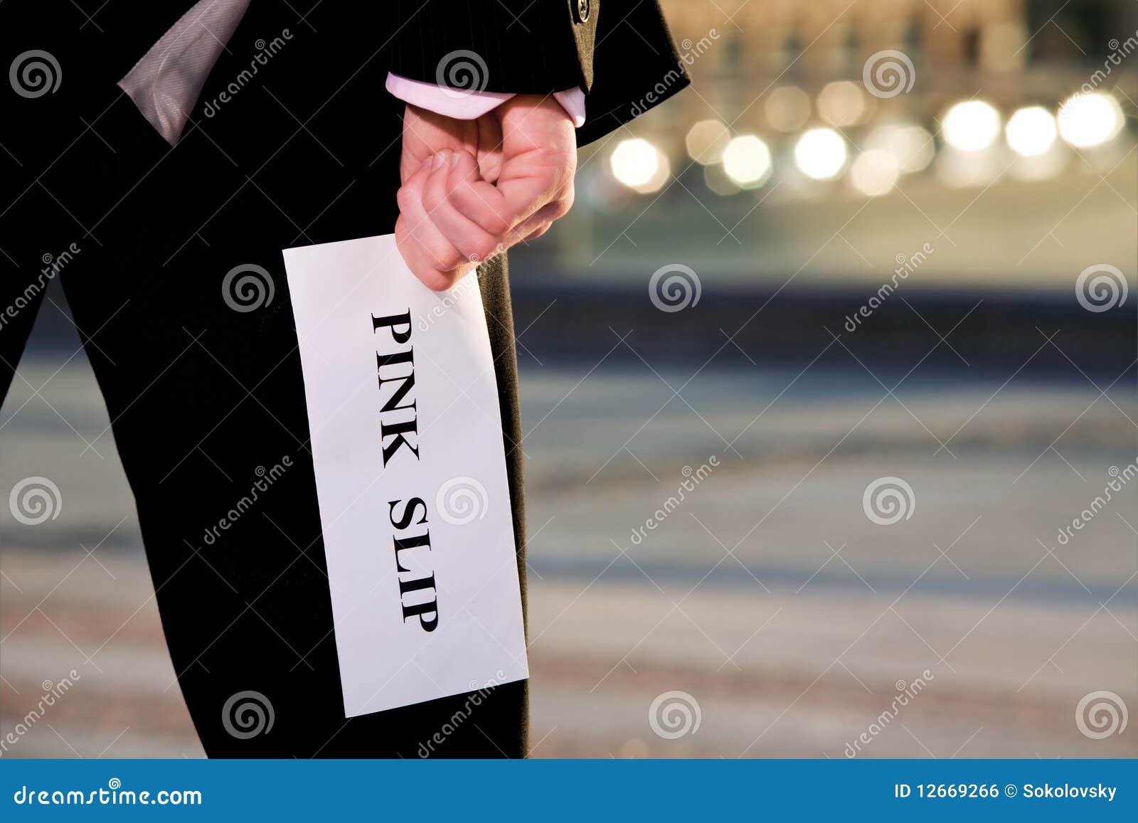 Manager Holding a Job Termination Notice Pink Slip Stock Photo - Image ...