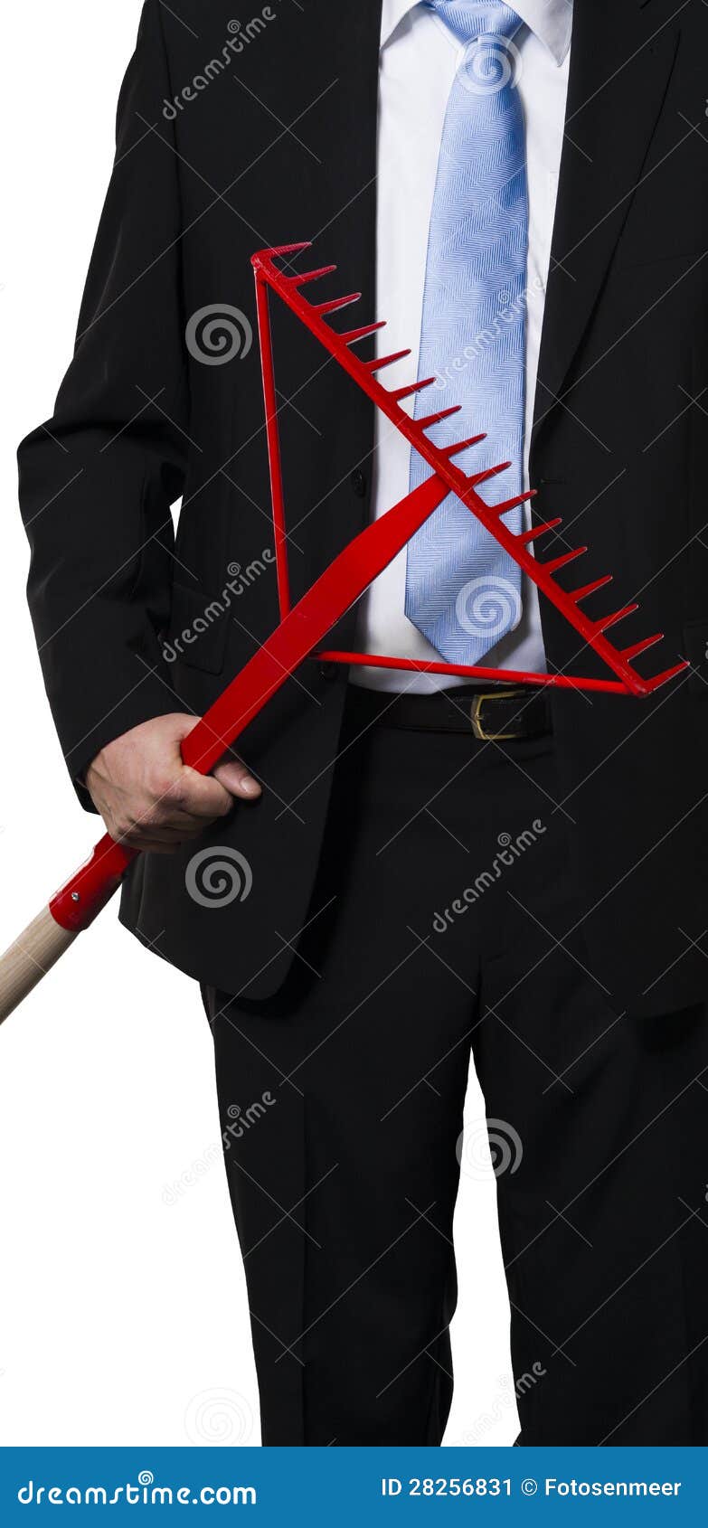 Manager Holding a Rake As a Metaphor Stock Image - Image of business ...