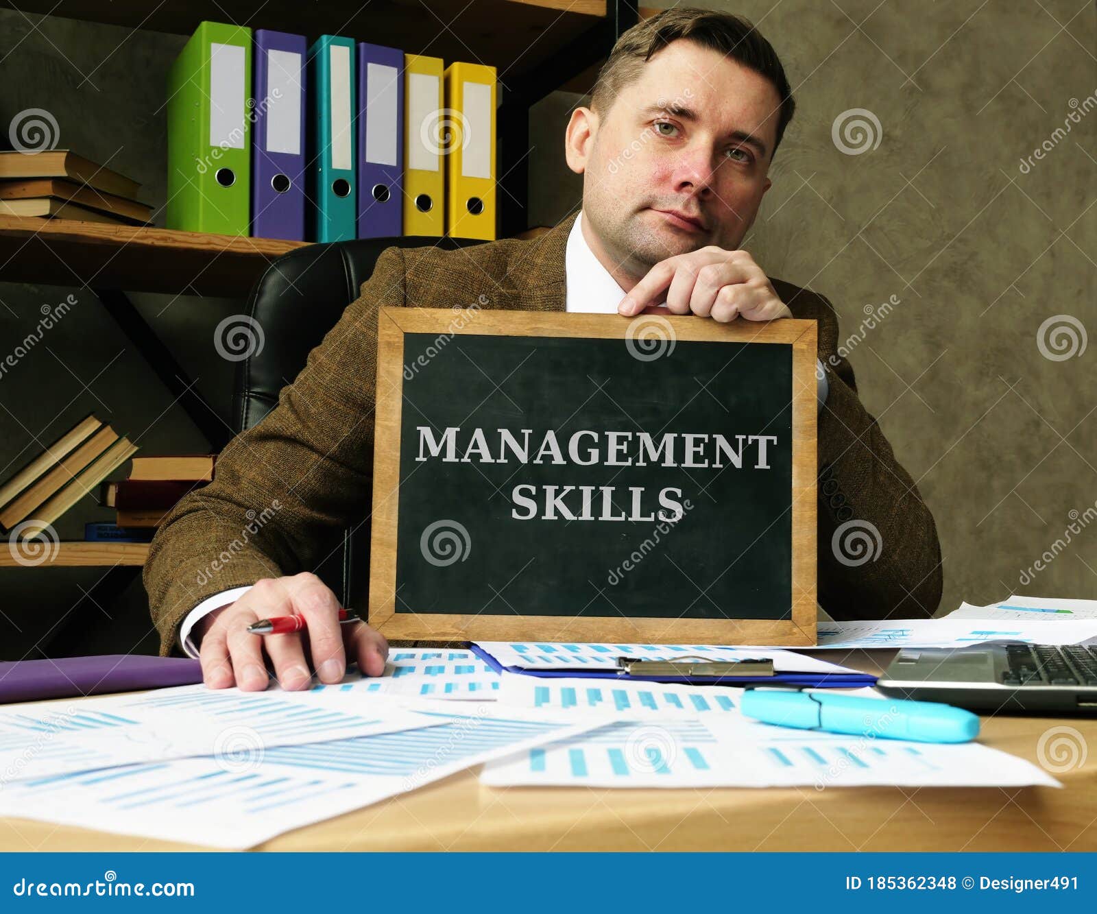 Manager Holds Board with Words Management Skills Stock Photo - Image of ...
