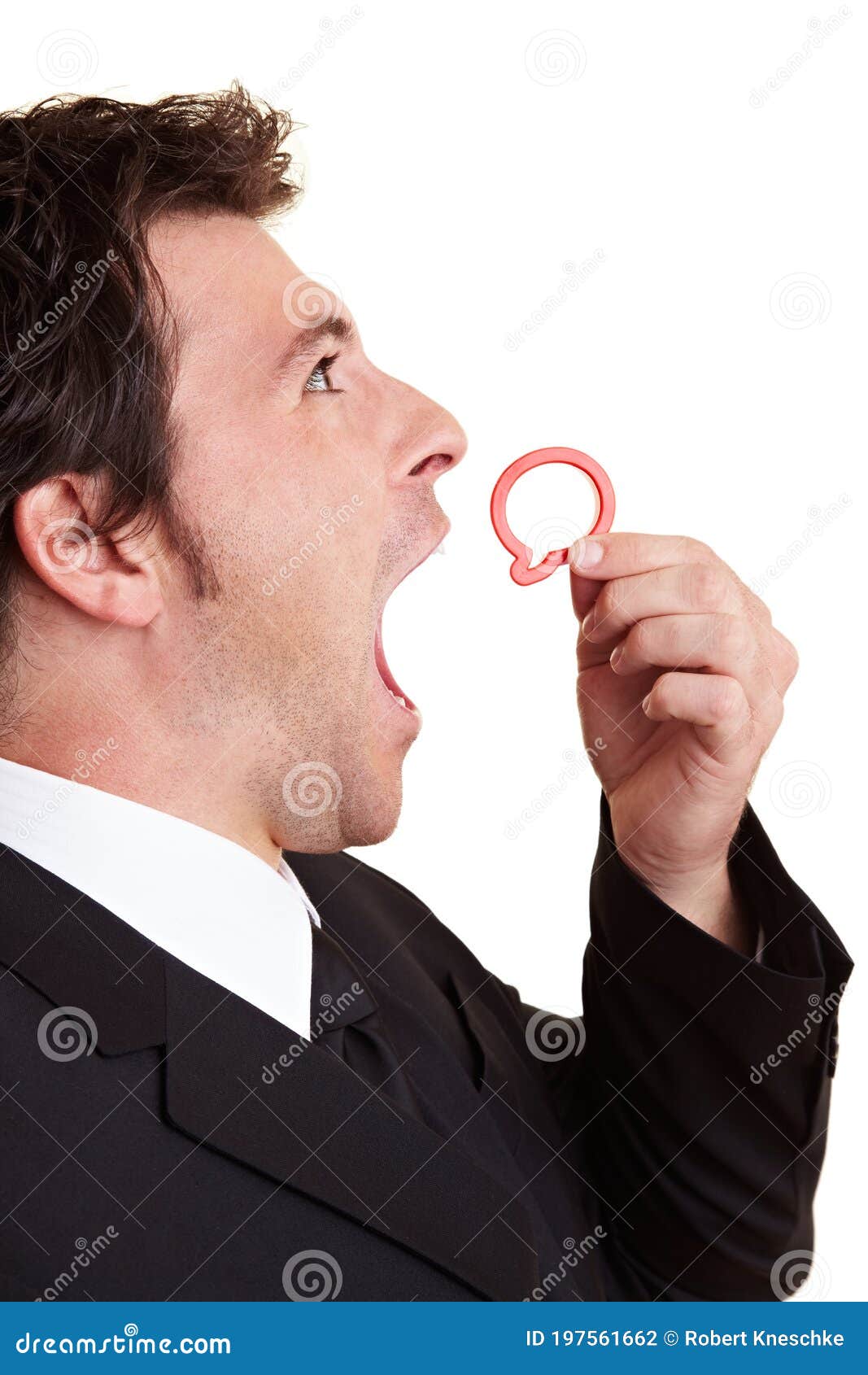 Manager with speech bubble stock photo. Image of communication - 197561662