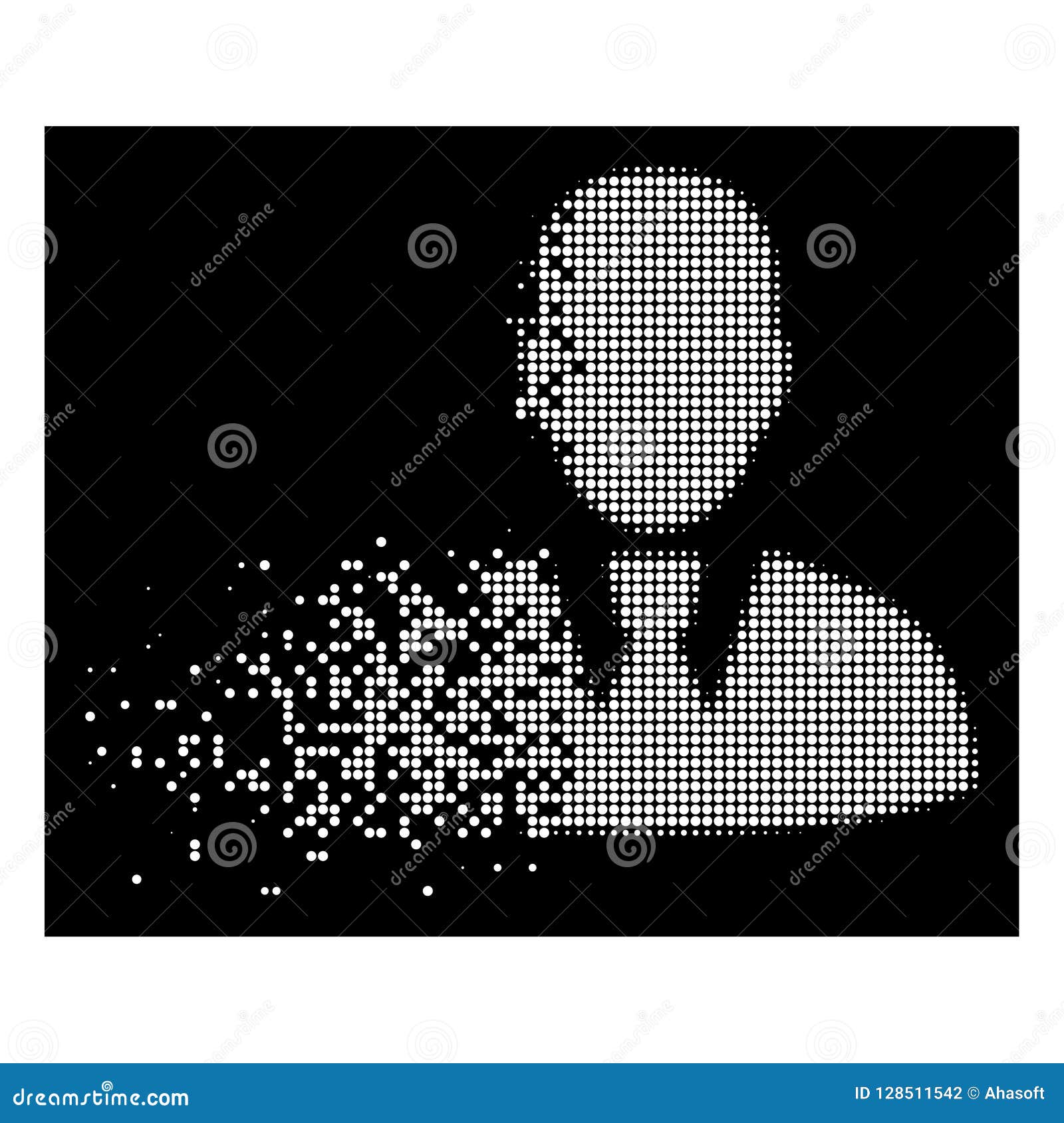Bright Dissolving Dot Halftone Dotted Hyperbola Plot Icon Cartoon ...